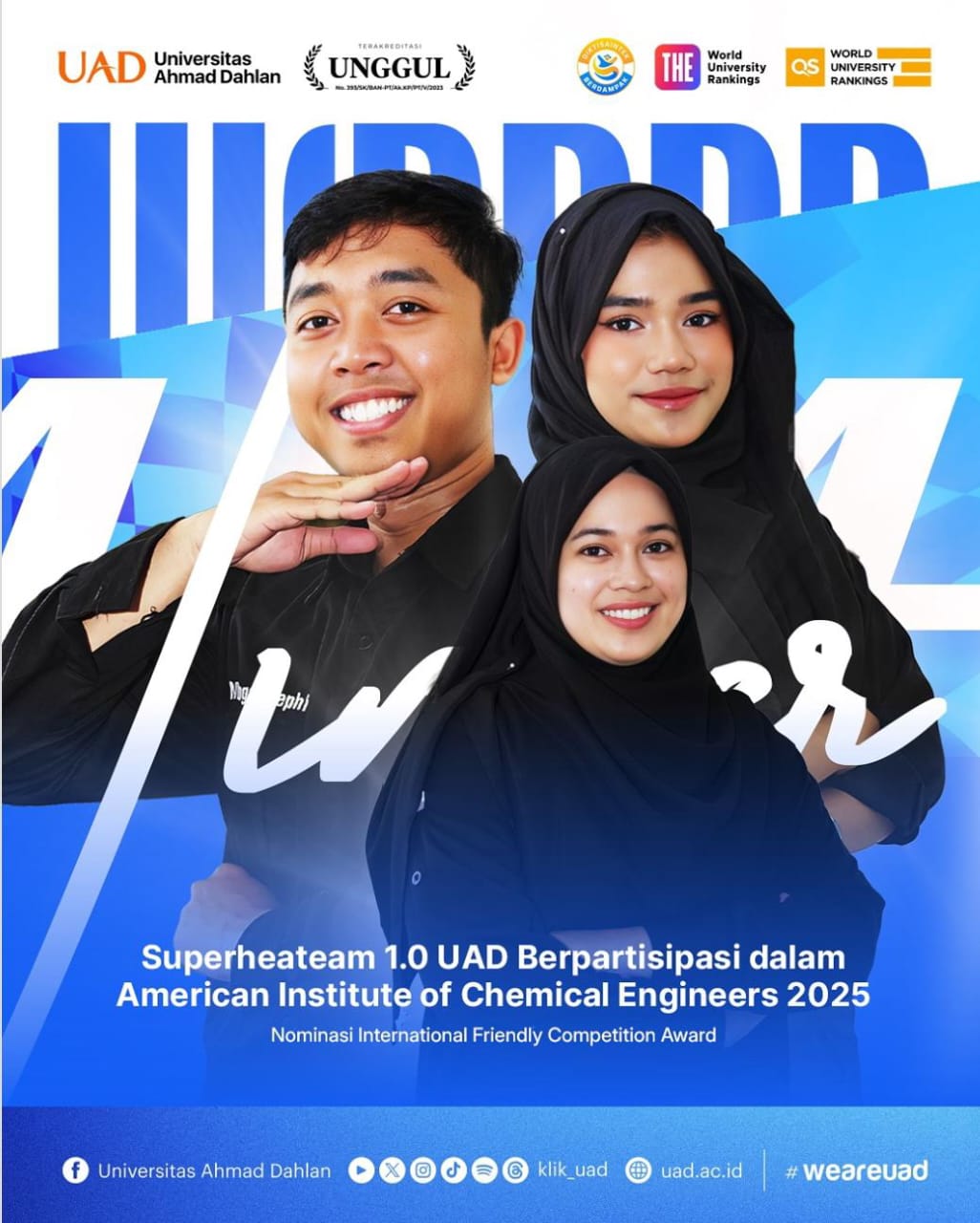 Superheateam 1.0 UAD Raih Nominasi International Friendly Competition Award di AIChE 2025 ...