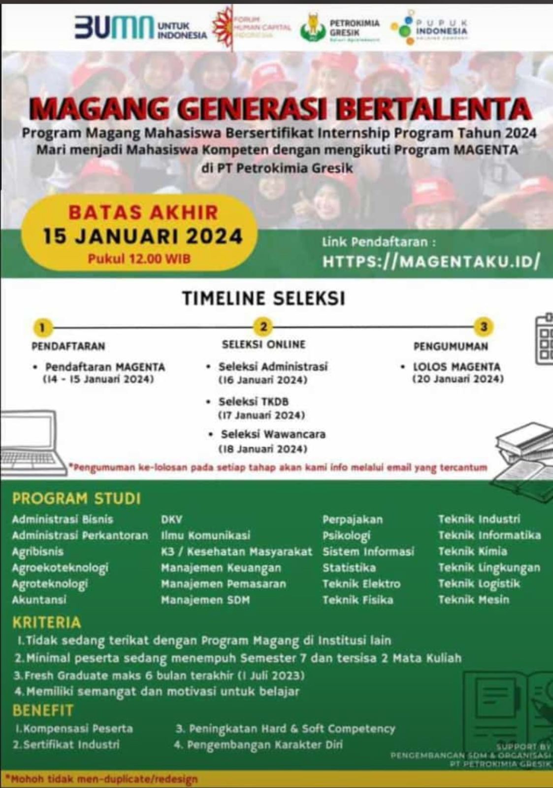 Peluang Magang Generasi Bertalenta di PT Petrokimia Gresik 2024 bagi Mahasiswa Teknik Kimia UAD ...